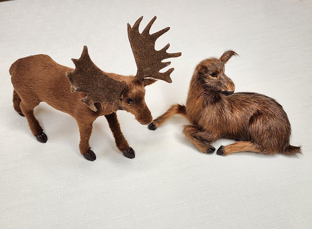Miniature Moose Figurines Standing Moose Laying Moose Realistic ...