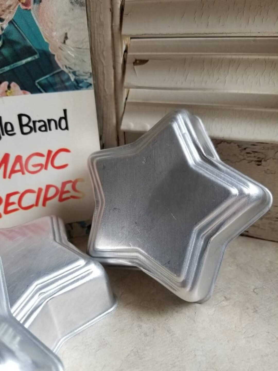 6 Vintage Star Molds - Aluminum Jello Molds - Miniature Star Cake Molds ...