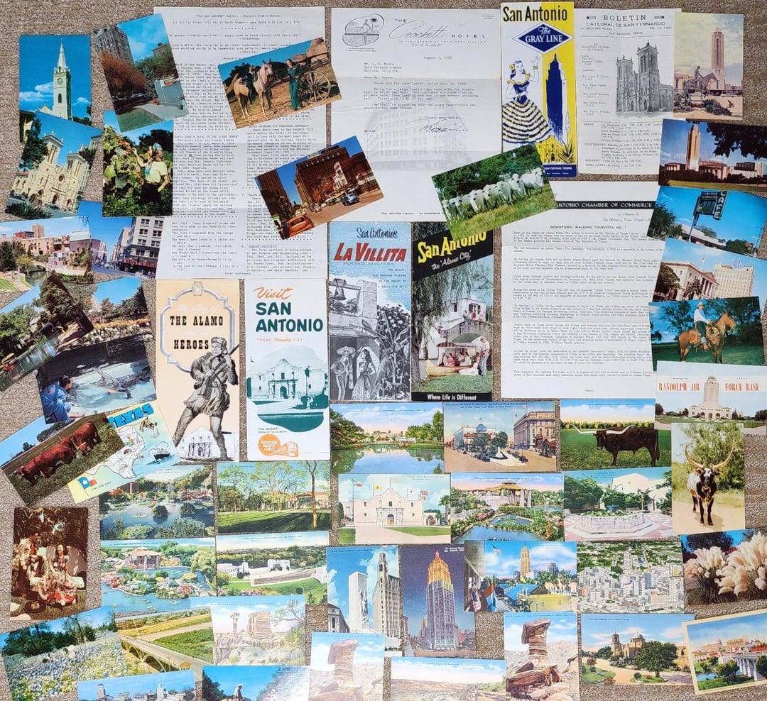 Vintage Texas Brochure Ephemera Lot - the Alamo Ephemera - Vintage San ...