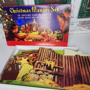 Vintage Christmas Manger Set B. Shackman Co. Scenes & Life-like Figures ...