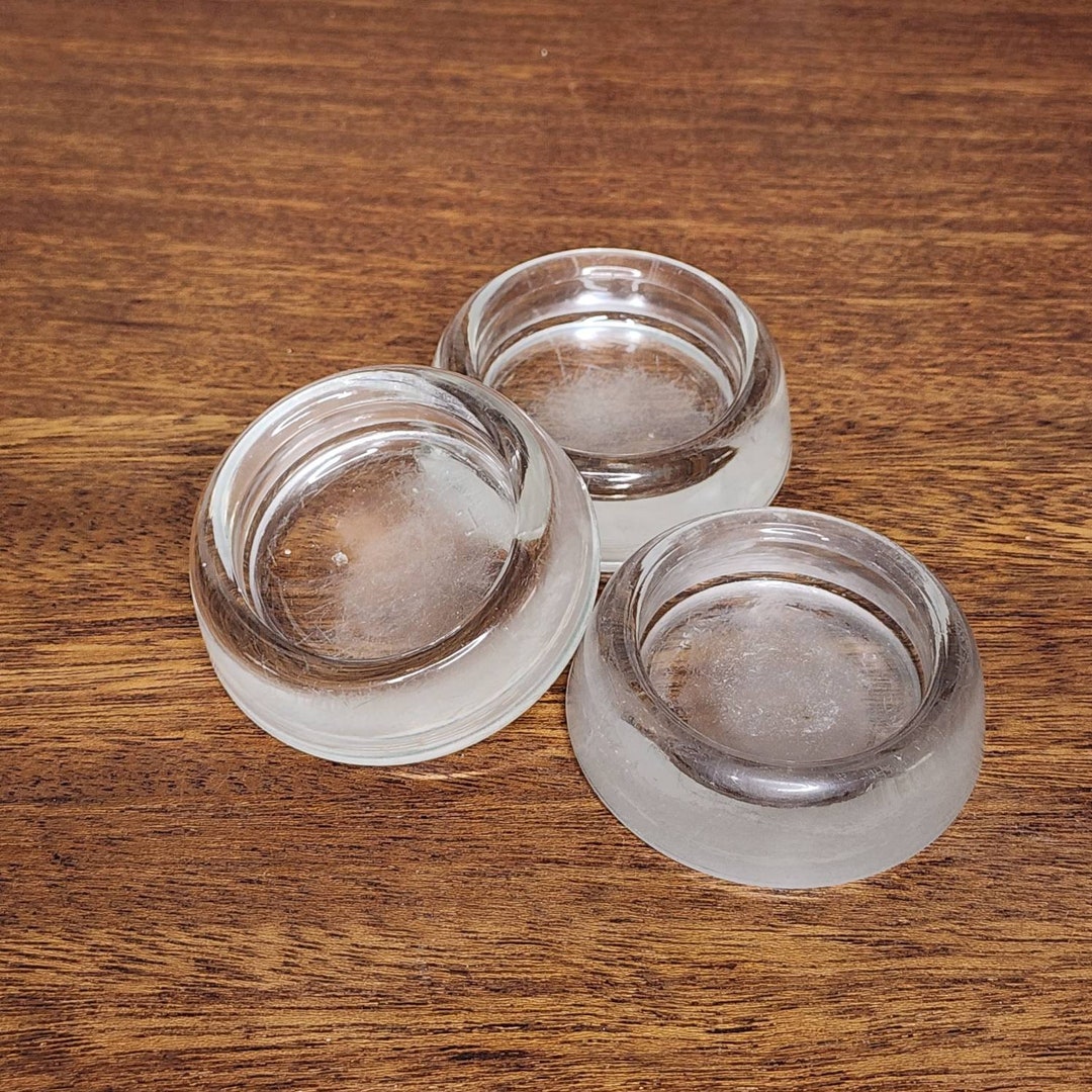 Vintage Clear Glass Caster Floor Protector for Furniture - 1.5" Inside ...