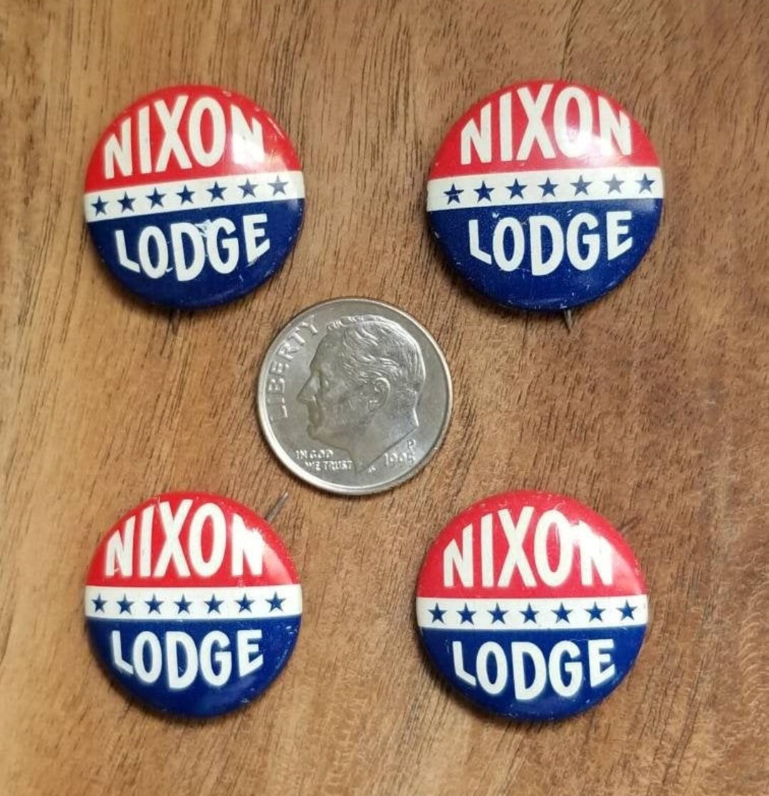 Presidential Campaign Pins Election Pins Nixon-lodge Vintage Pin Back ...