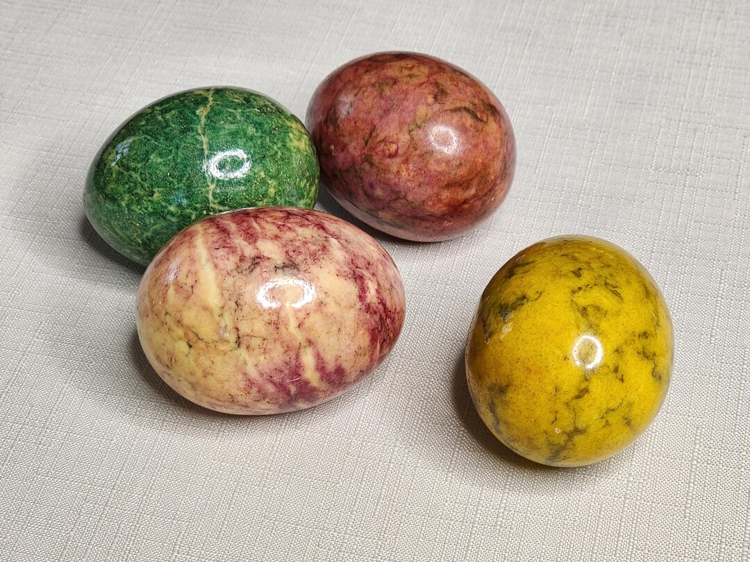 Vintage Marble Eggs Stone Eggs Decorative Eggs Marble Easter Eggs Set 4 ...
