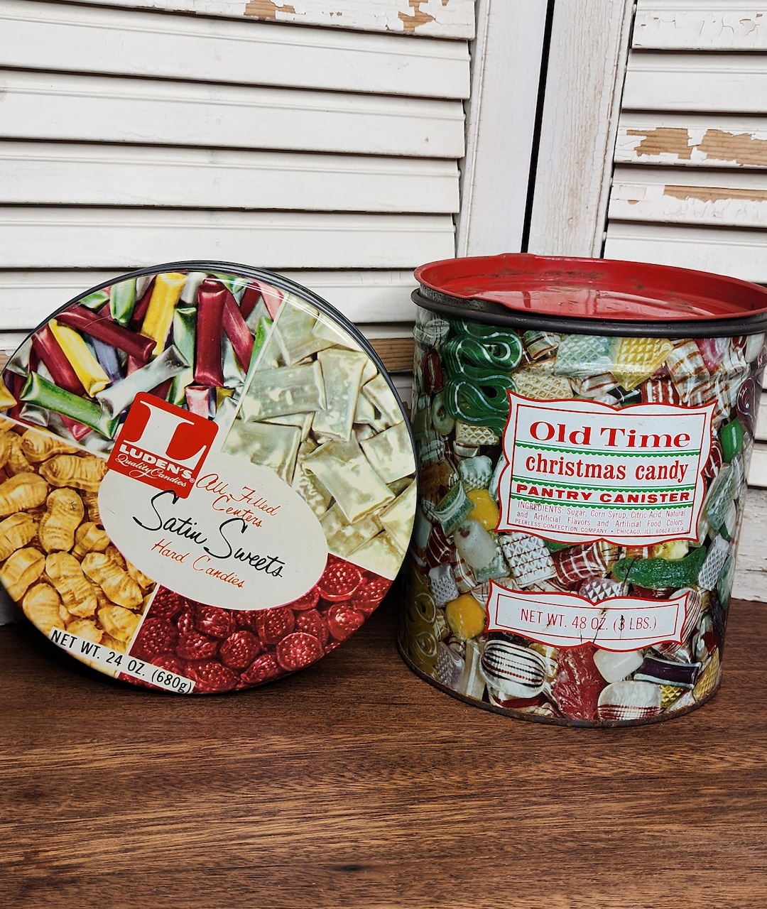 Vintage Candy Tins - Old Time Christmas Candy Tin - Confectioners Tin ...