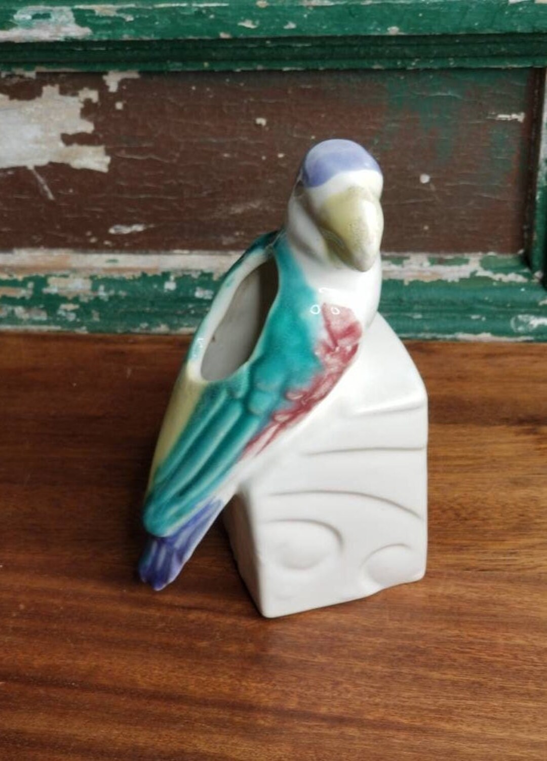 Vintage Parakeet Vase Hollywood Regency Parrot Vase Bookend Budgie ...