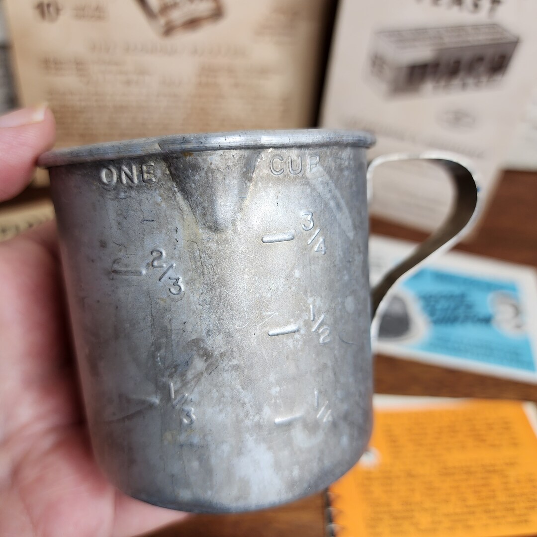 Vintage Recipe Booklets and Aluminum Measuring Cup - 1 Cup Aluminum ...