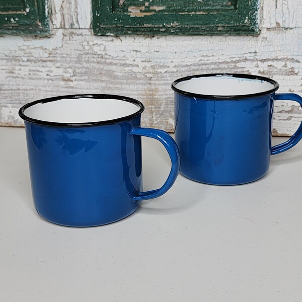 Vintage Enamel Mugs - Etsy