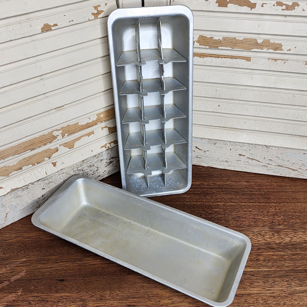 Vintage Aluminum Ice Cube Tray Metal Ice Cube Tray Retro Ice Tray ...