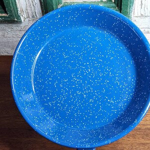 Vintage Blue Enamelware Pan Blue and White Speckled Enamel Pan Blue ...