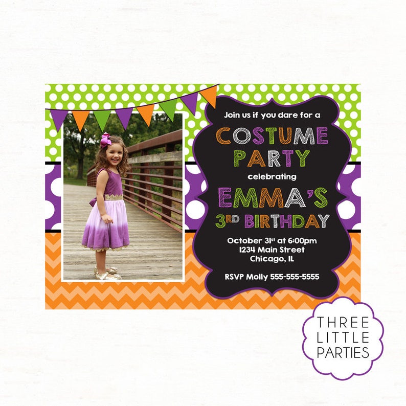 Costume Party Invitation Costume Party Birthday Invitation - Etsy