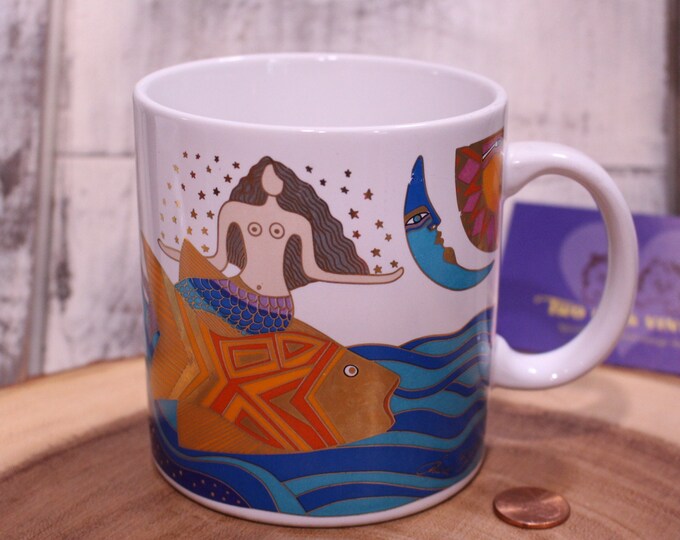 Vintage Laurel Burch the Sea Goddess Mug Mermaid Fish Ocean Coastal Sea ...