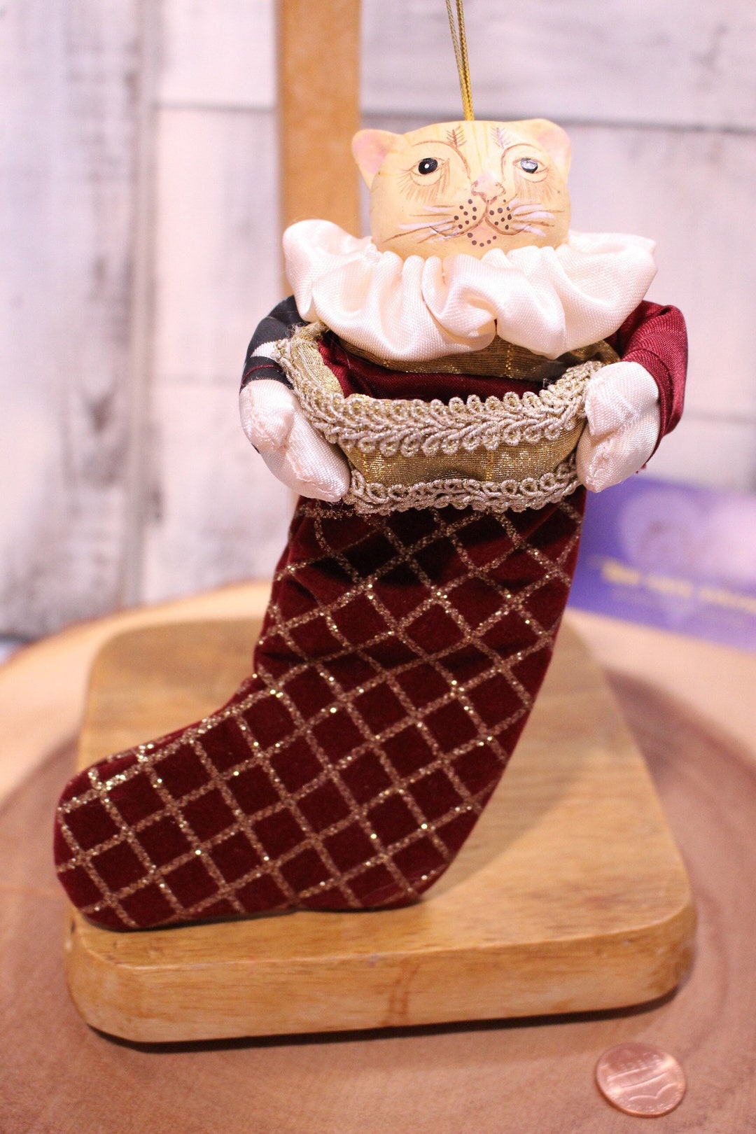 Vintage Collectible Mark Roberts Jester Cat Stocking Ornament, as Is - Etsy