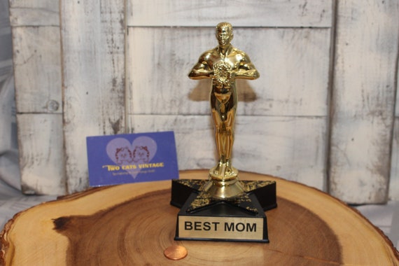 Vintage Best Mom Trophy Gold and Black Star Shaped Base - Etsy