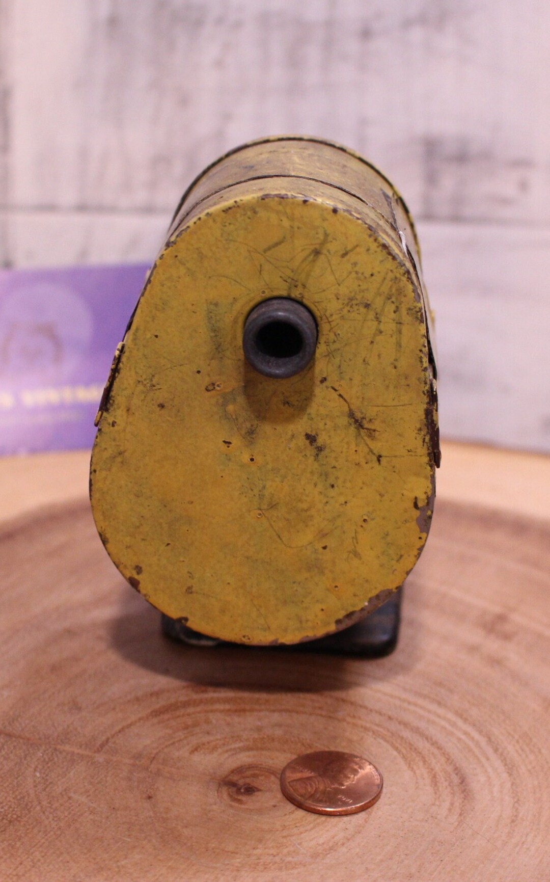 Vintage Yellow One Hole Pencil Sharpener, Manual Pencil Sharpener ...