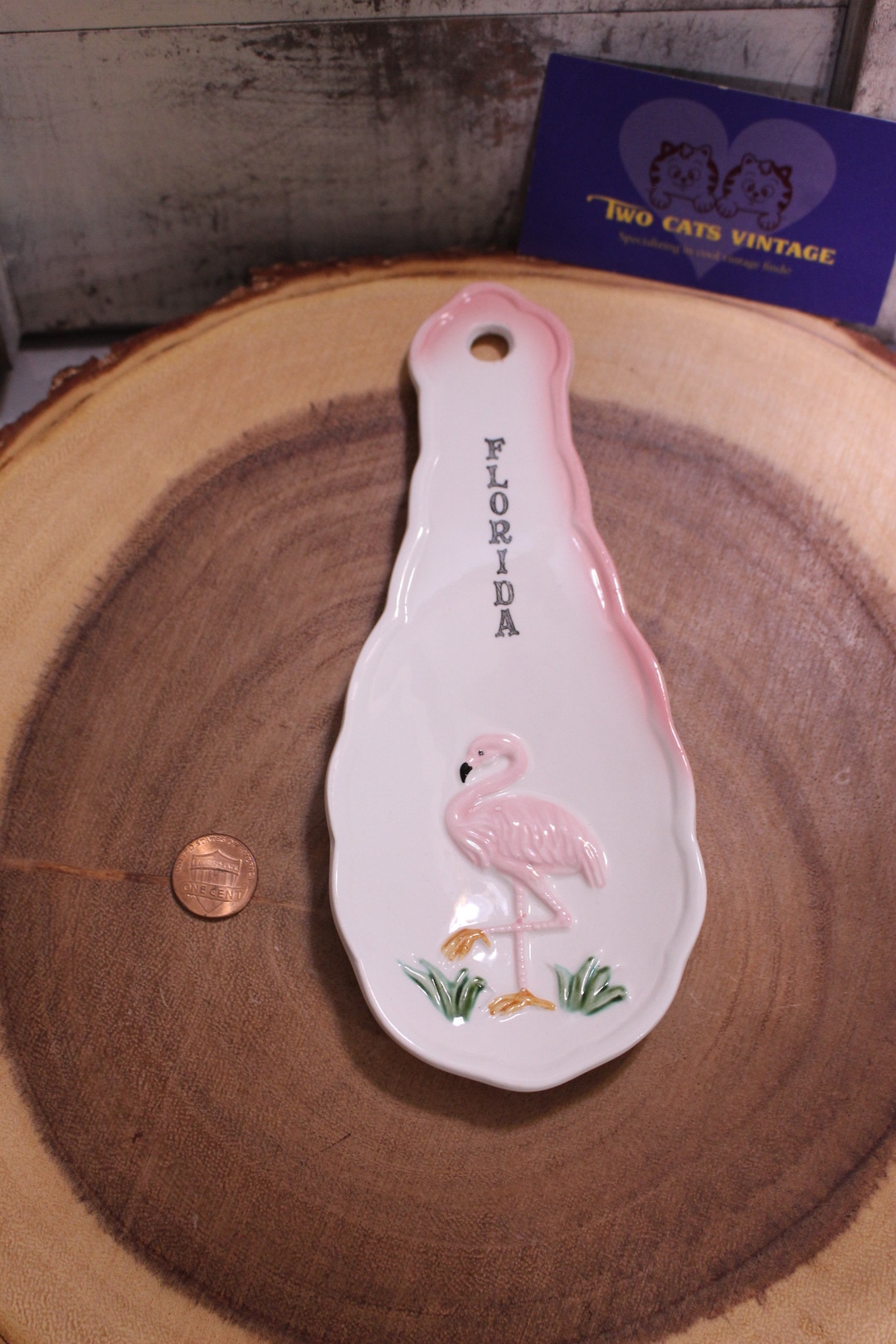 Vintage Pink Flamingo Spoon Rest, Florida Spoon Rest Pink and White - Etsy