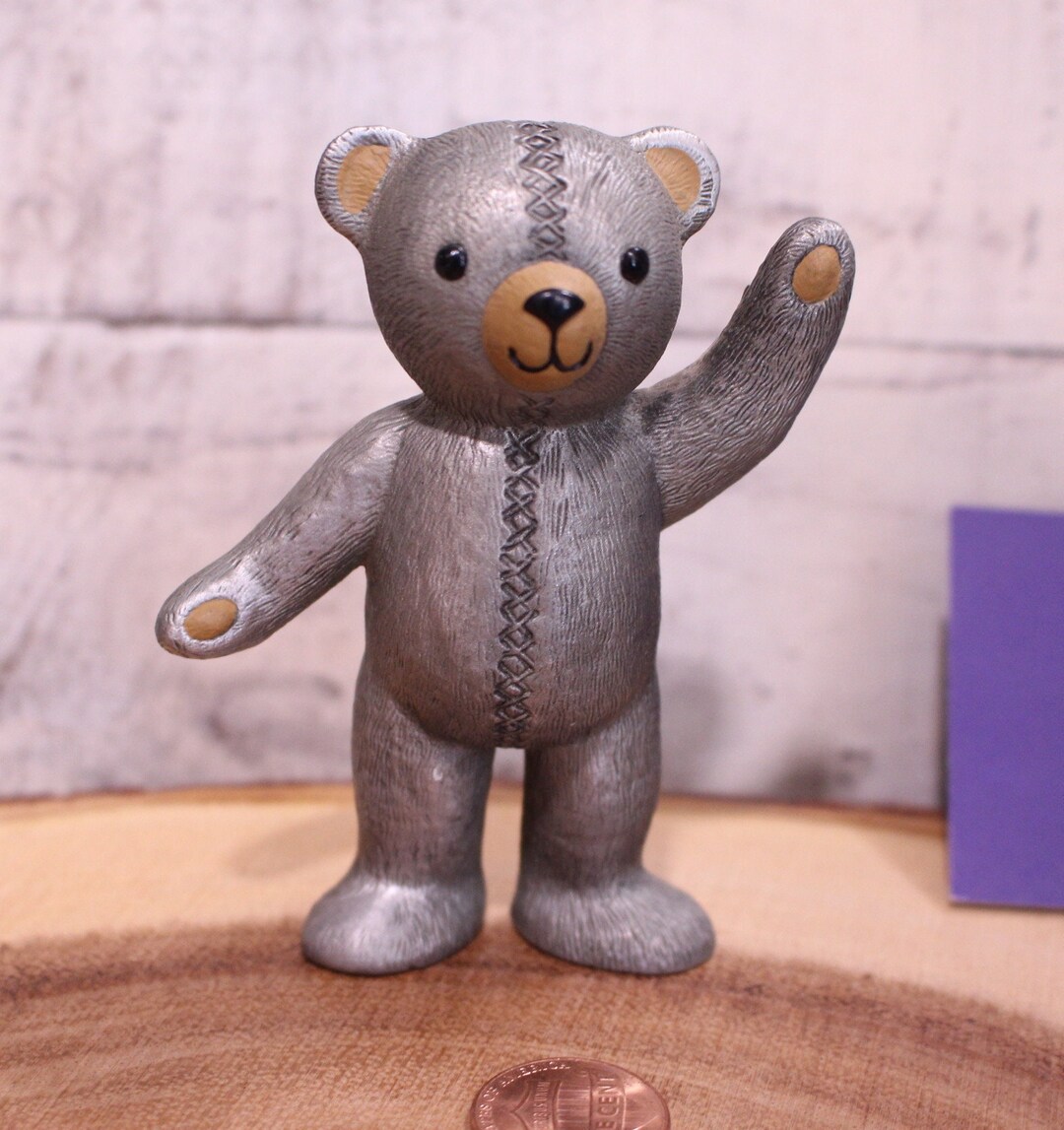 Vintage Large Pewter Teddy Bear Americana Collection Teddy - Etsy