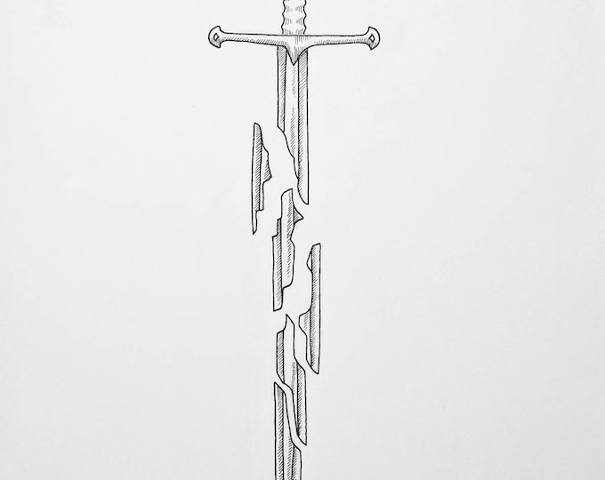 Narsil --- Original Artwork // Black and White // Illustration // One ...