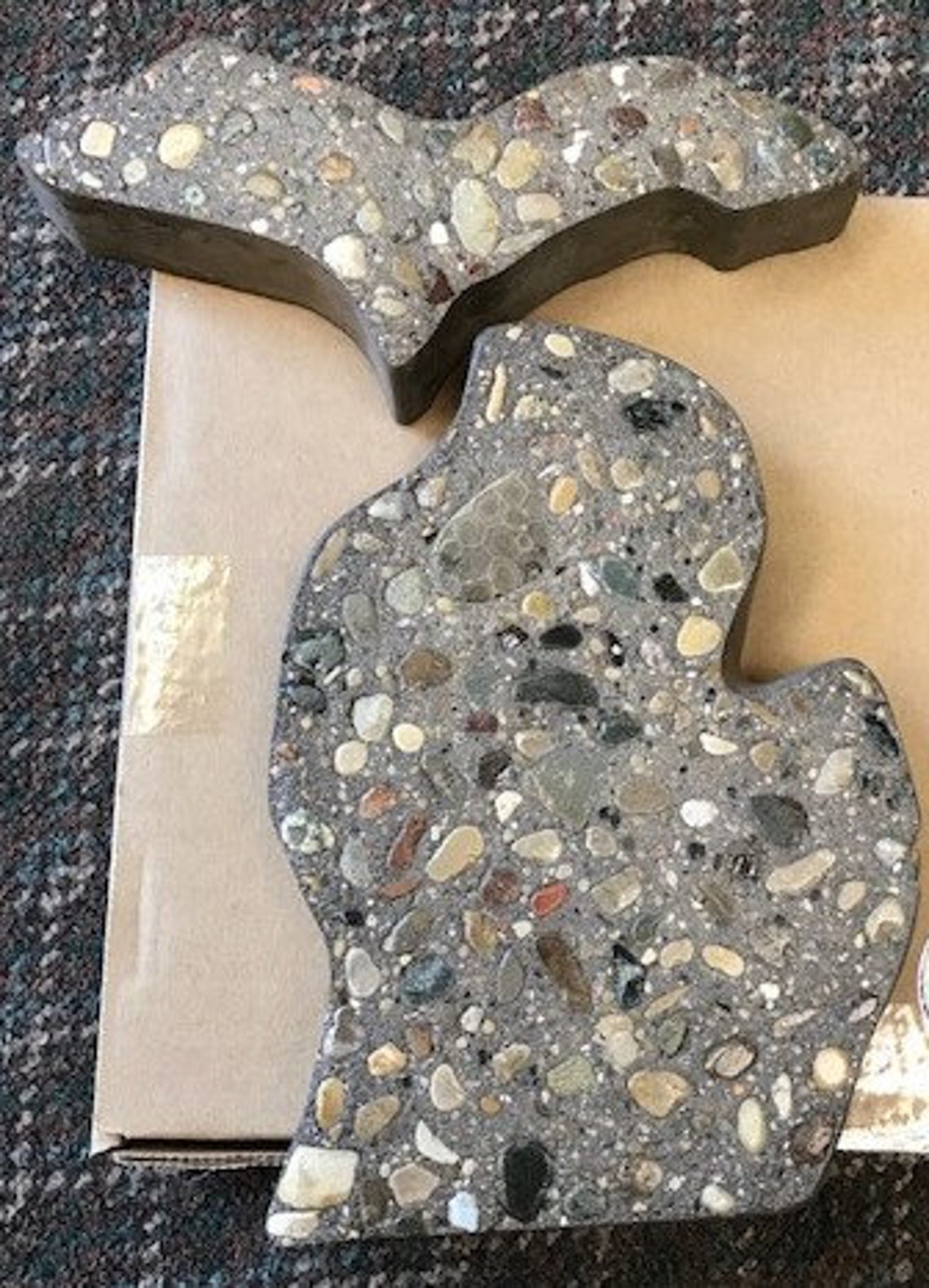 Beautiful Michigan Stepping Stone Set W/ Real Petoskey Stone | Etsy