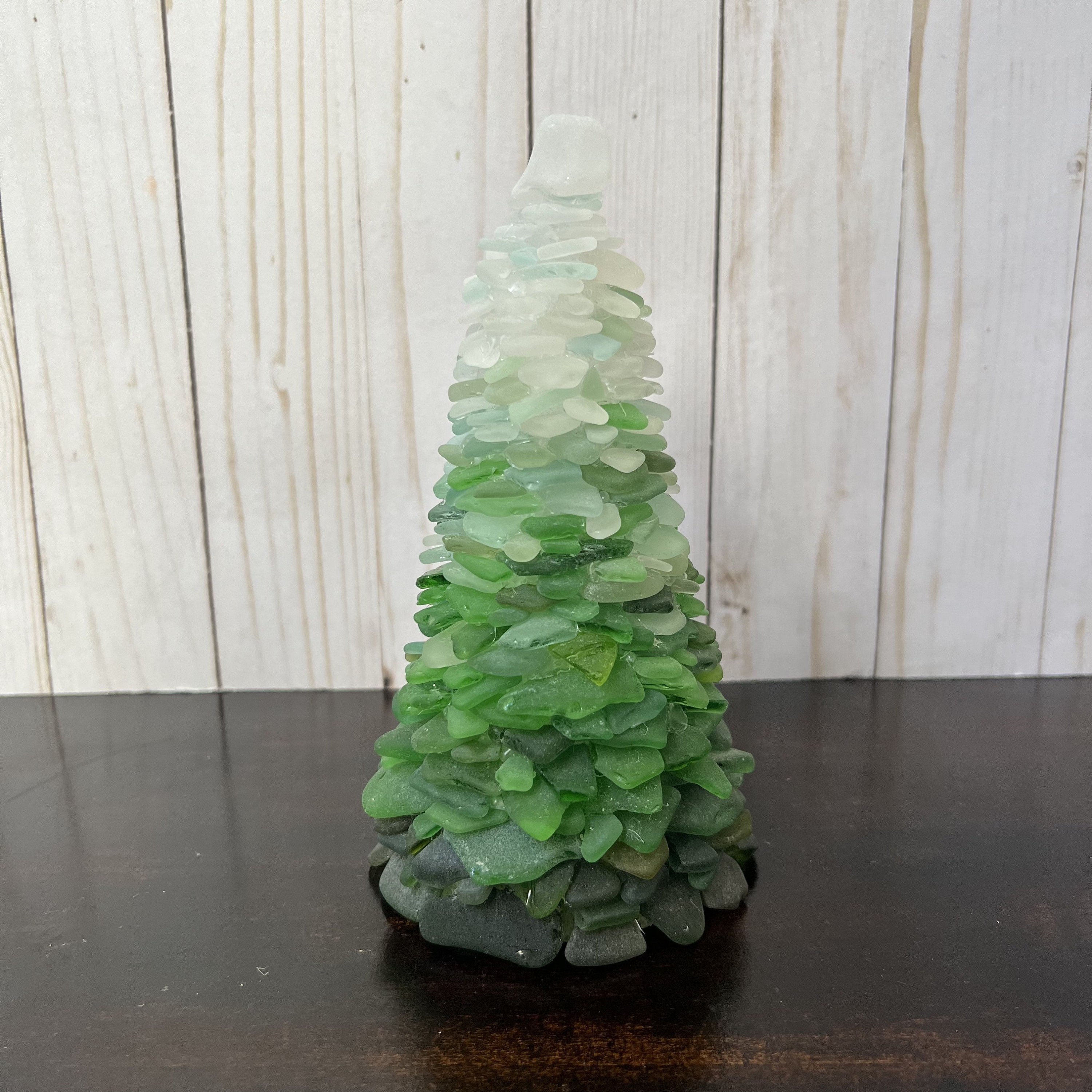 Sea Glass Tabletop Christmas Tree, Genuine Sea Glass Tree, Handmade ...