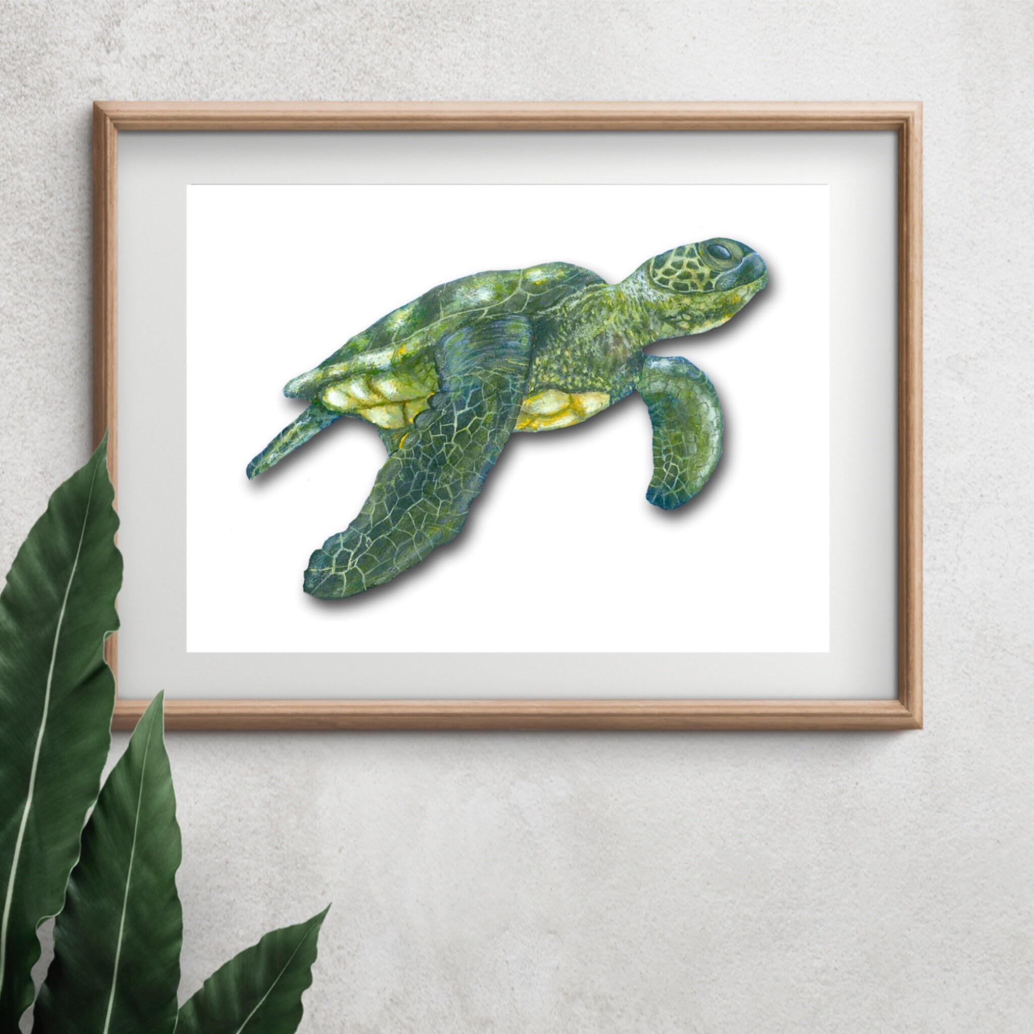 Sea Turtle Art 8x10 Turtle Art Unframed Sea Turtle Wall - Etsy
