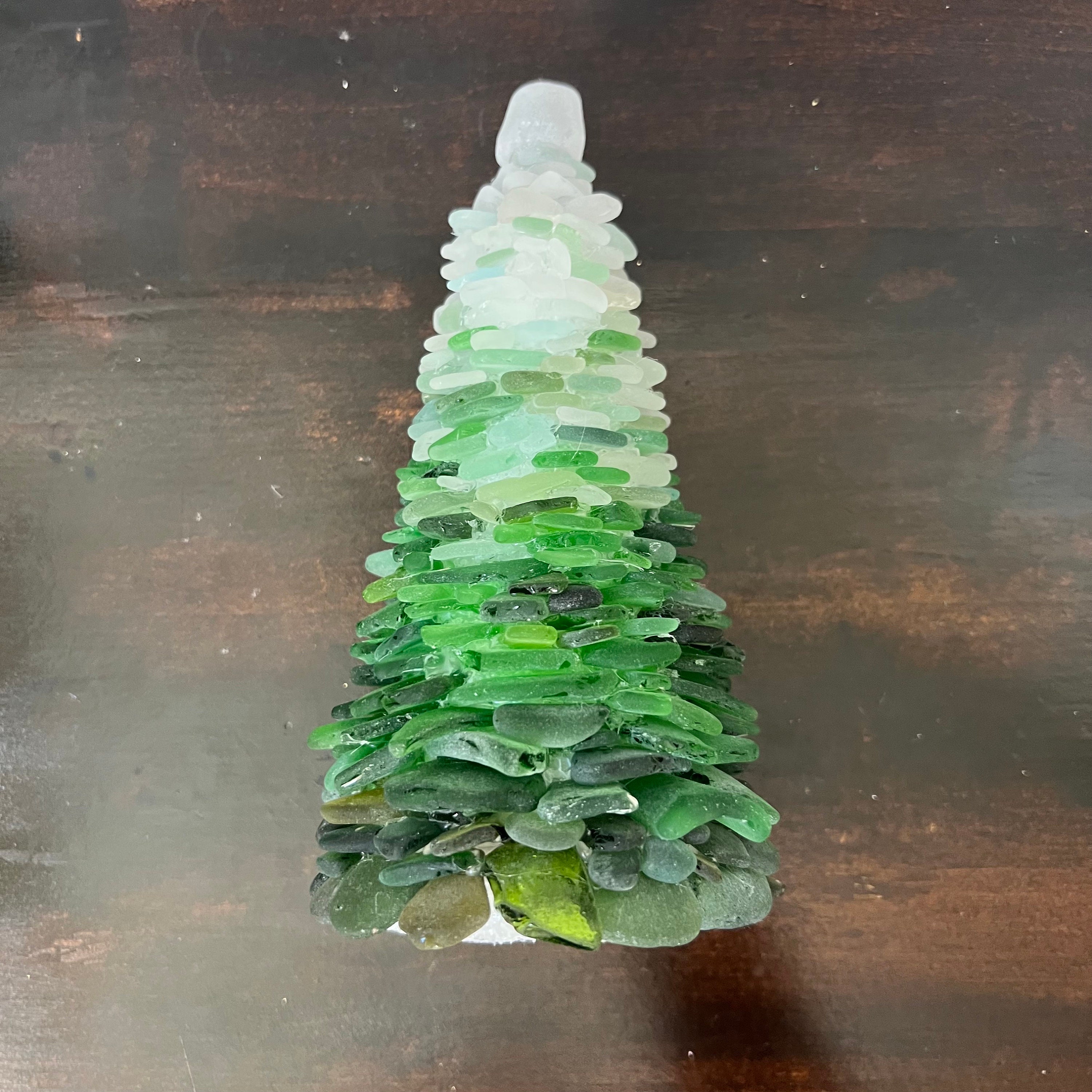 Sea Glass Tabletop Christmas Tree, Genuine Sea Glass Tree, Handmade ...