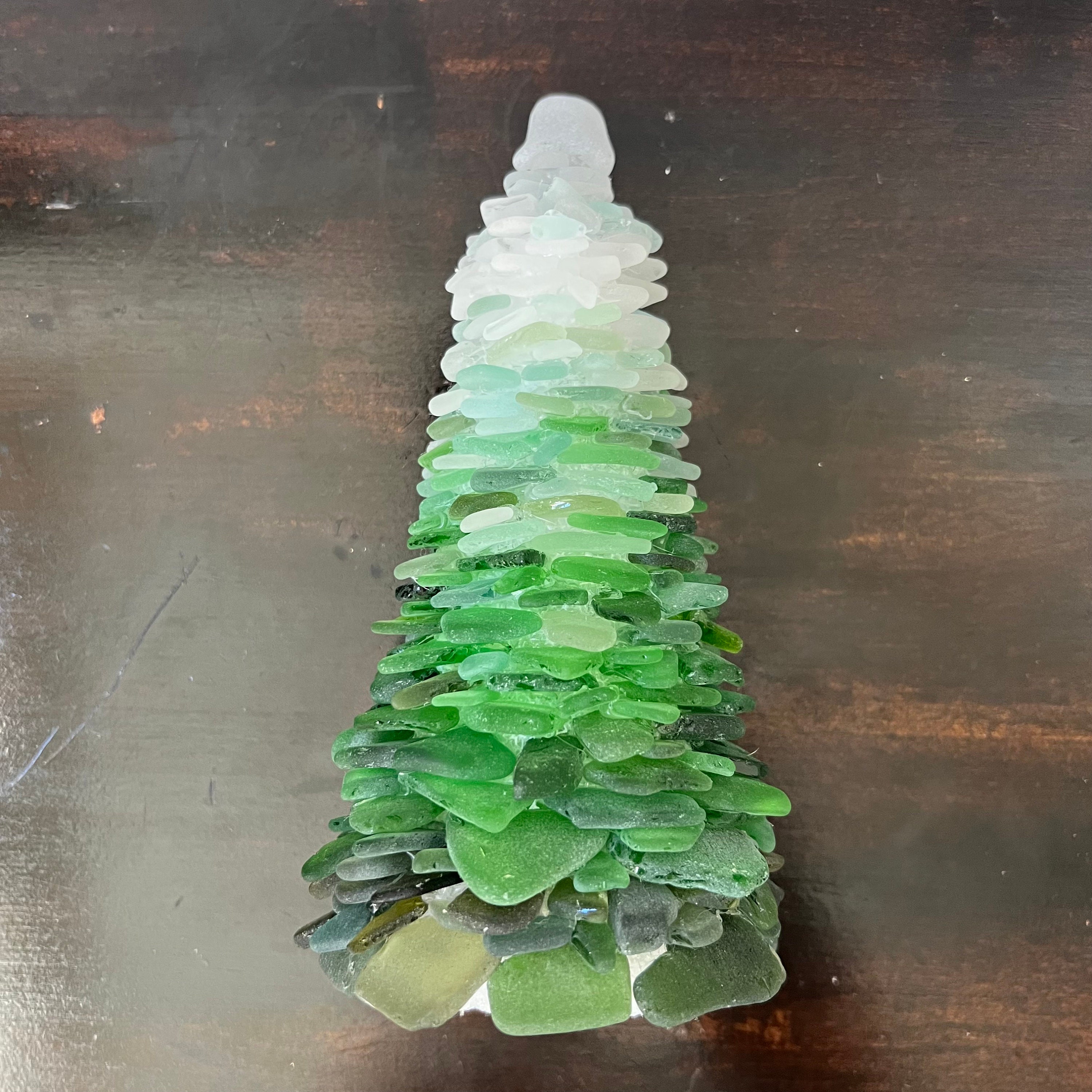 Sea Glass Tabletop Christmas Tree, Genuine Sea Glass Tree, Handmade ...