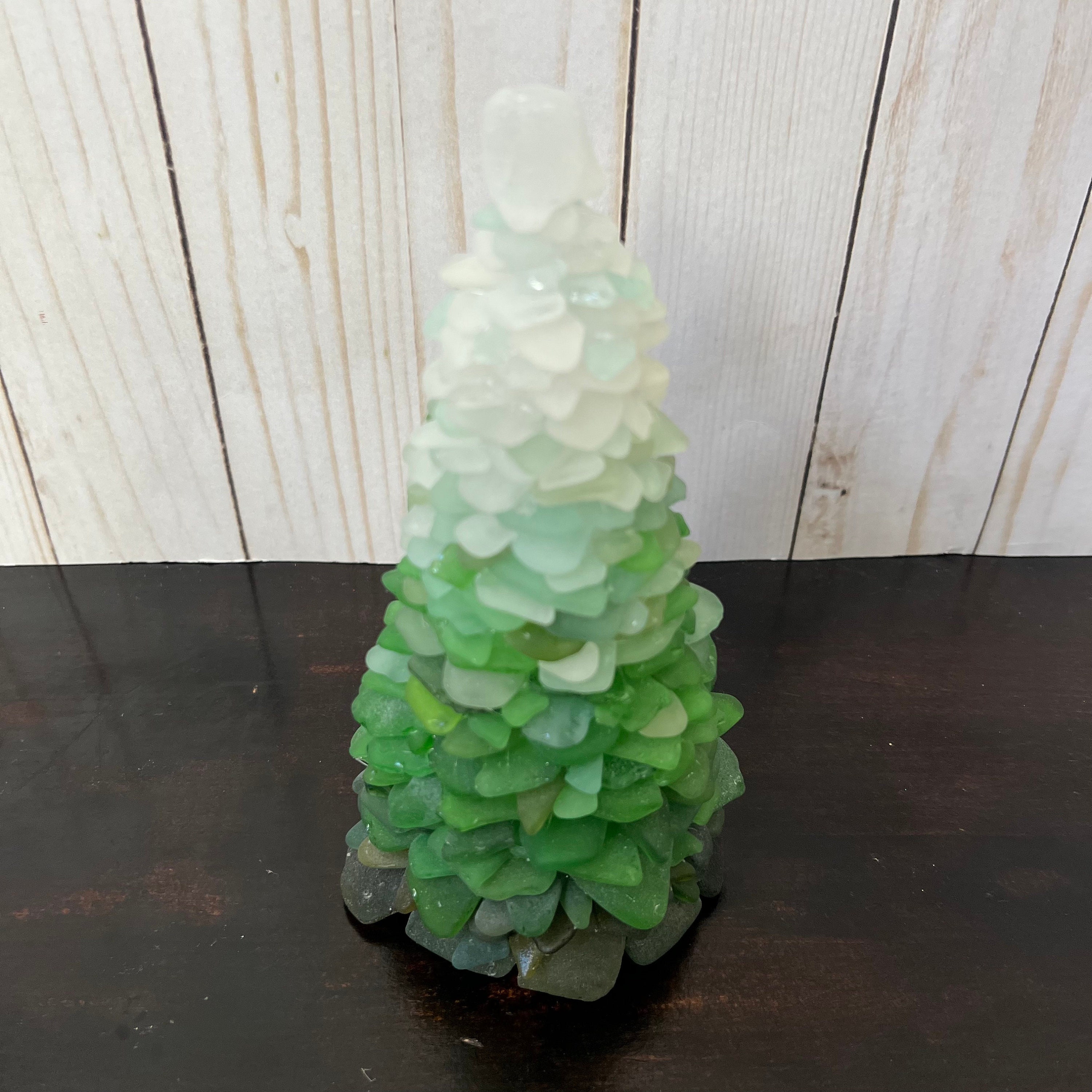 Sea Glass Tabletop Christmas Tree, Genuine Sea Glass Tree, Handmade ...