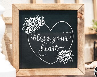 Southern Saying Svg Cut File for Cricut, Bless Your Heart Cut File for ...