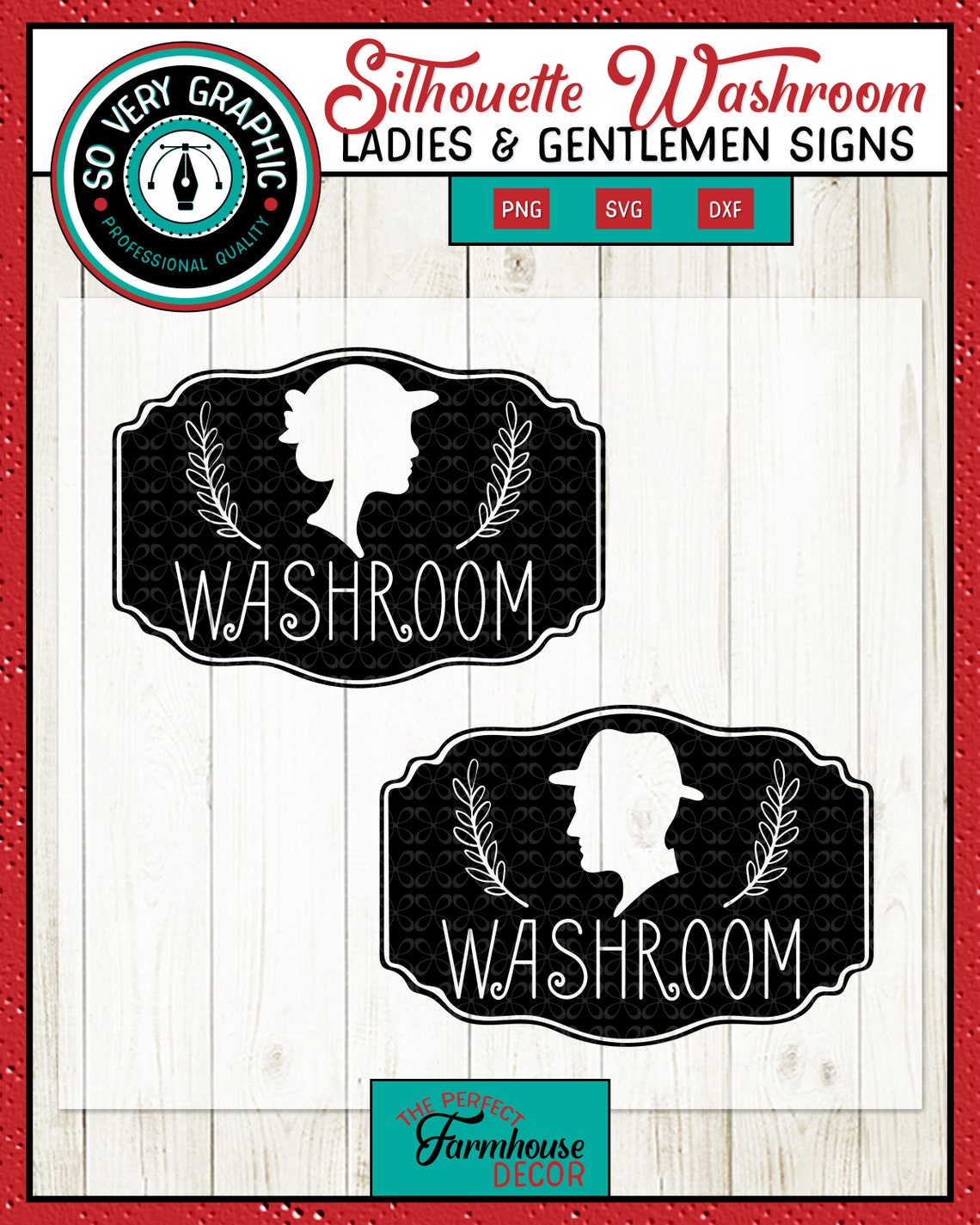 Silhouette Washroom Signs Svg Cutting Files Png Printable Etsy