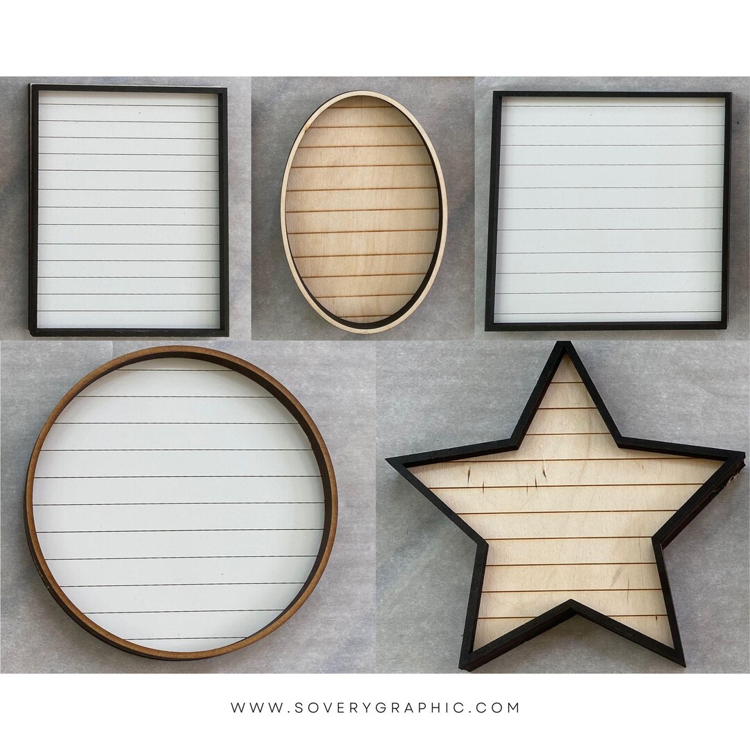 Farmhouse Shiplap Frames Laser Cut File Bundle: Rustic Decor (digital ...