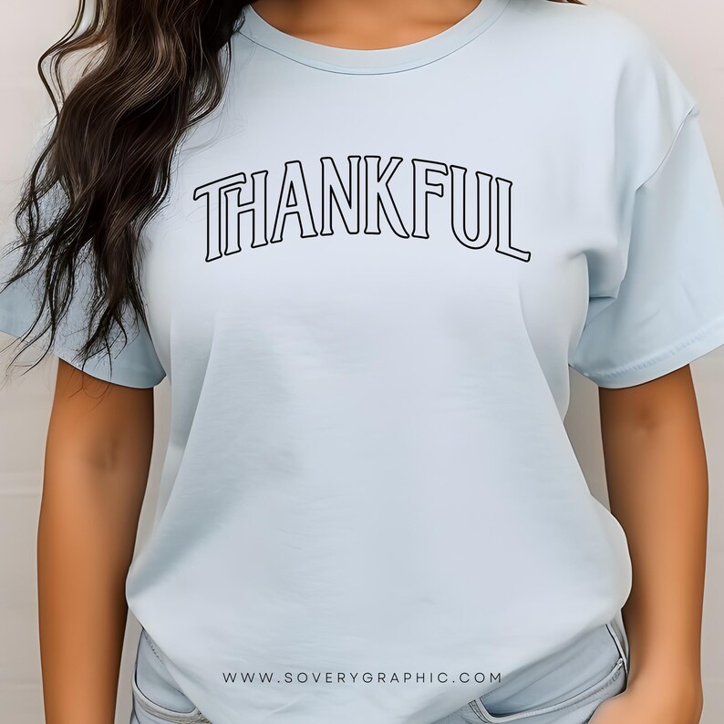 Thankful SVG Cut File: Thanksgiving Word SVG, Gratitude Quote Design ...
