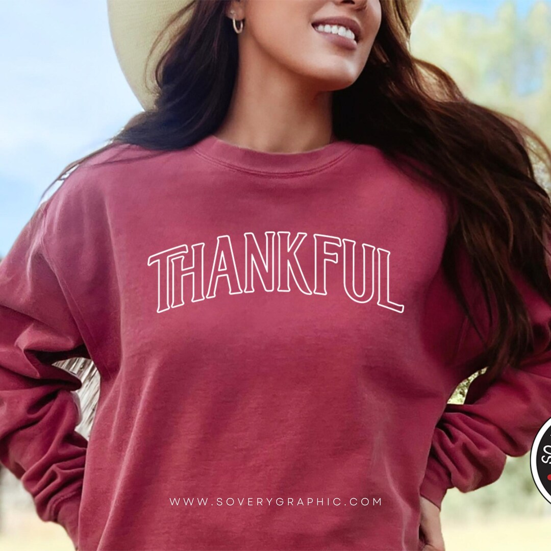 Thankful SVG Cut File: Thanksgiving Word SVG, Gratitude Quote Design ...