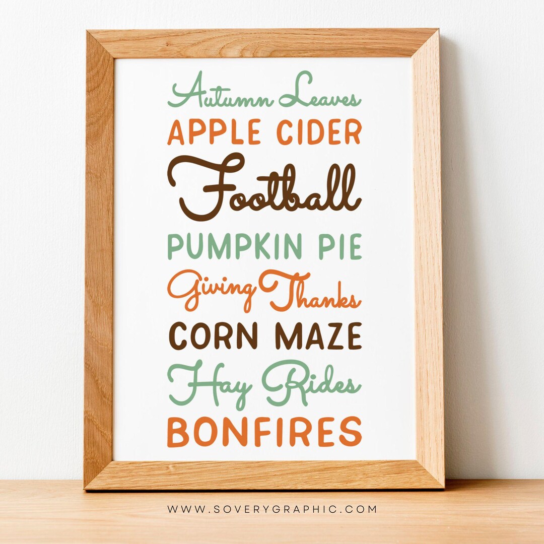 Fall Subway Art SVG: Farmhouse Autumn Decor (digital Download) - Etsy