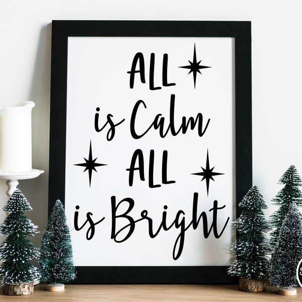 All is Calm All is Bright Sign - Etsy