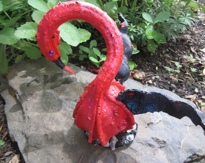 Red Dragon Gourd, Gourd Art, Dragon With Crystals, Home Decor, Crystal ...