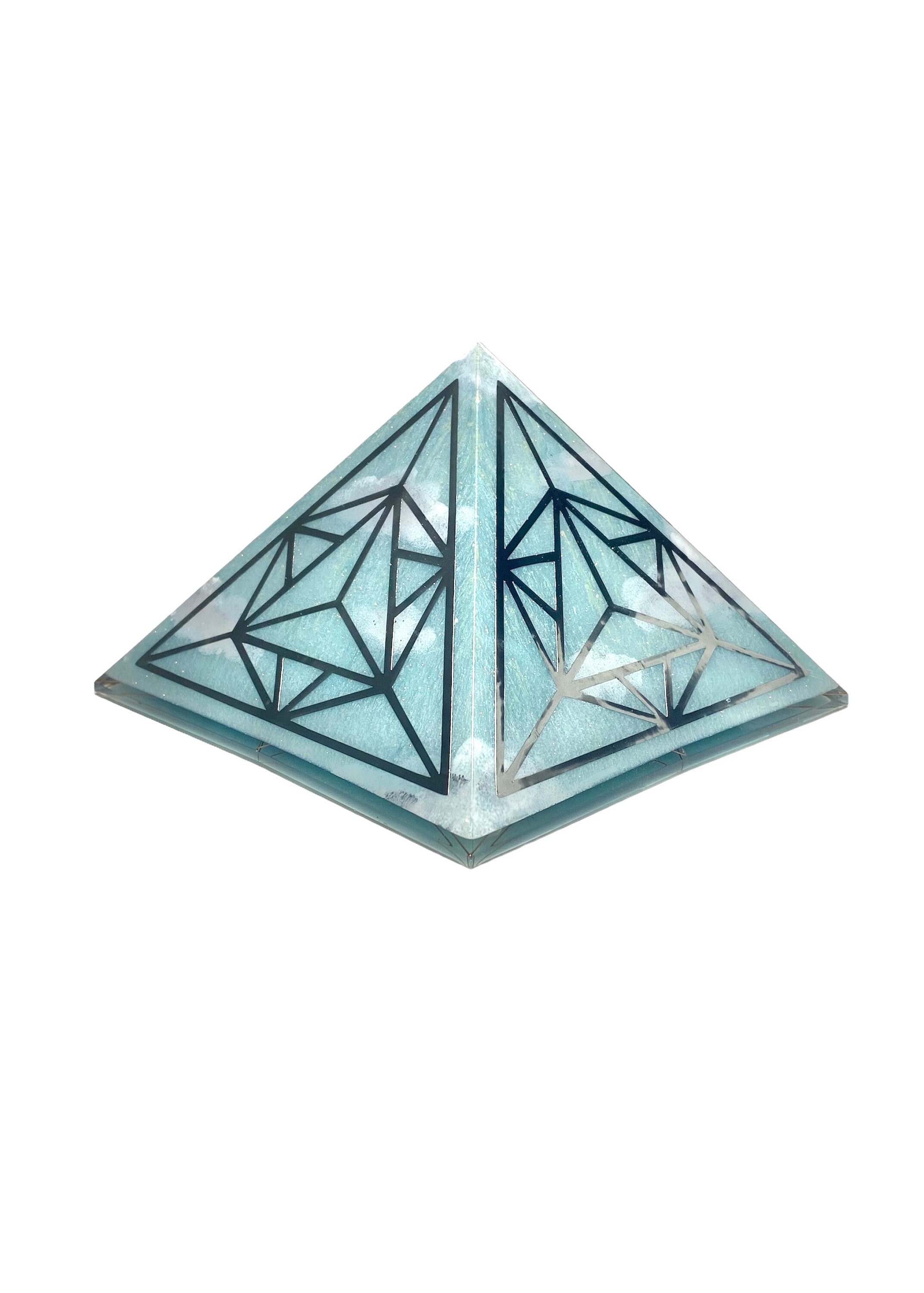 8-sided Cheops Orgone Pyramid Clouds/silver Merkaba - Etsy
