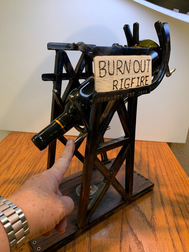 Iron Wine Bottle Oil Rig Holder - Etsy