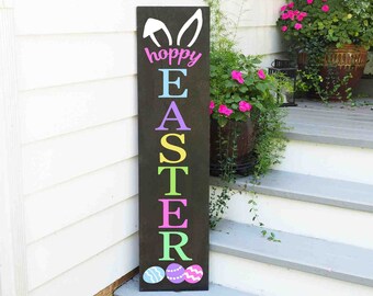 Hoppy Easter Vertical Porch Primitive Sign - Etsy