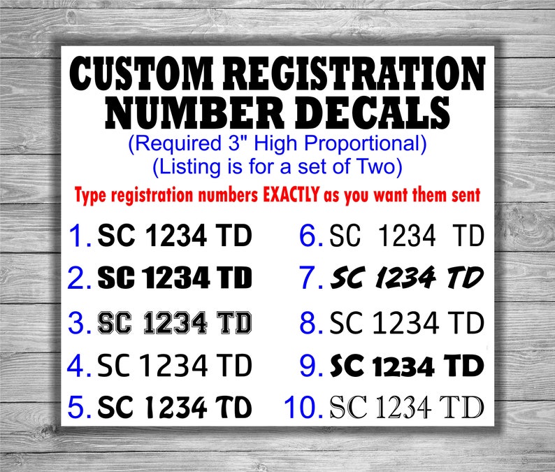 Custom Registration Numbers | DOT Numbers | Registration Decals ...