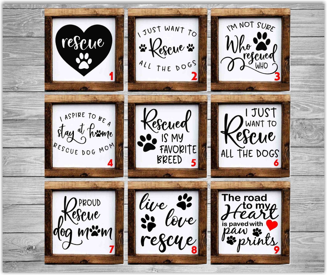 Cute Rescue Dog Wooden Tabletop Signs Dog Signs Funny Dog - Etsy
