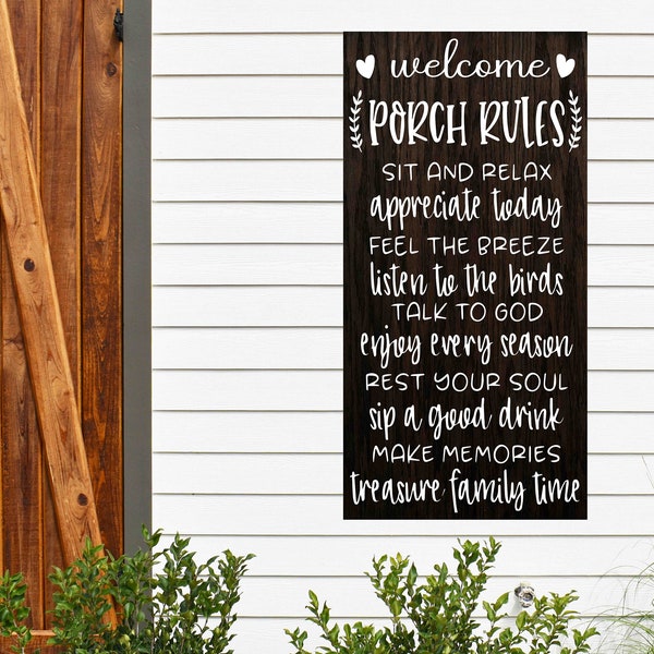 Porch Rules Sign - Etsy