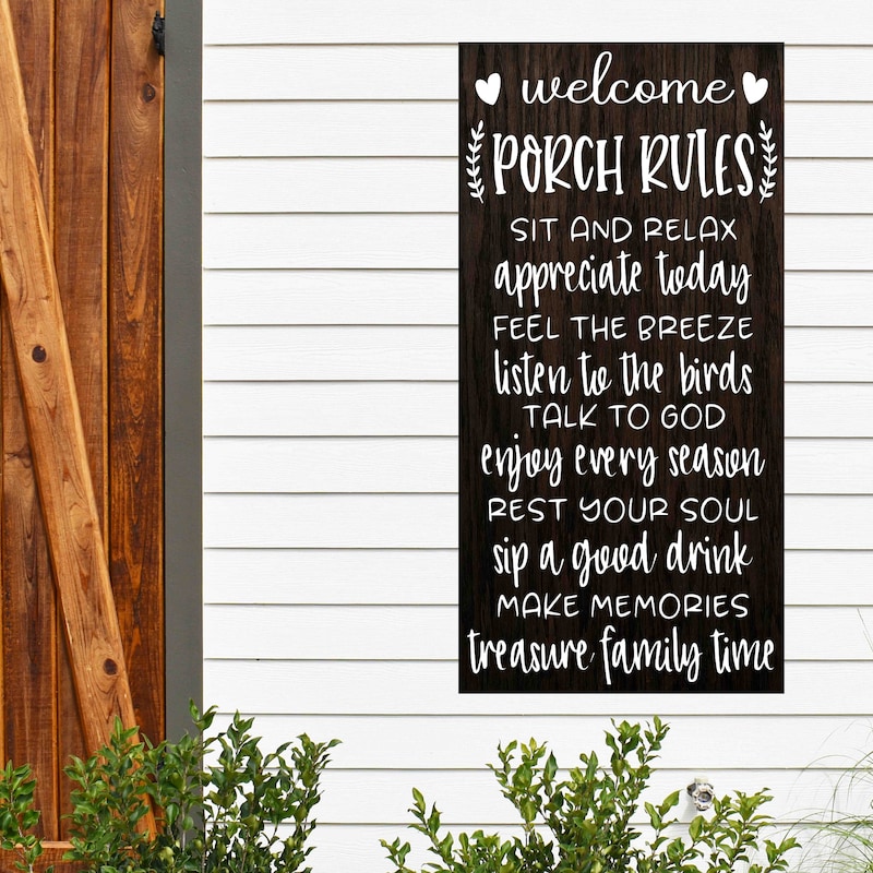 Porch Rules Sign - Etsy