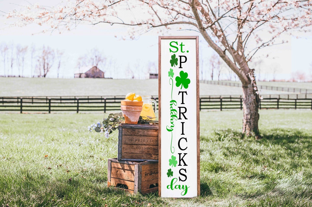 St. Patrick's Day Framed Wood Porch Sign St Pattys Day Porch Sign ...