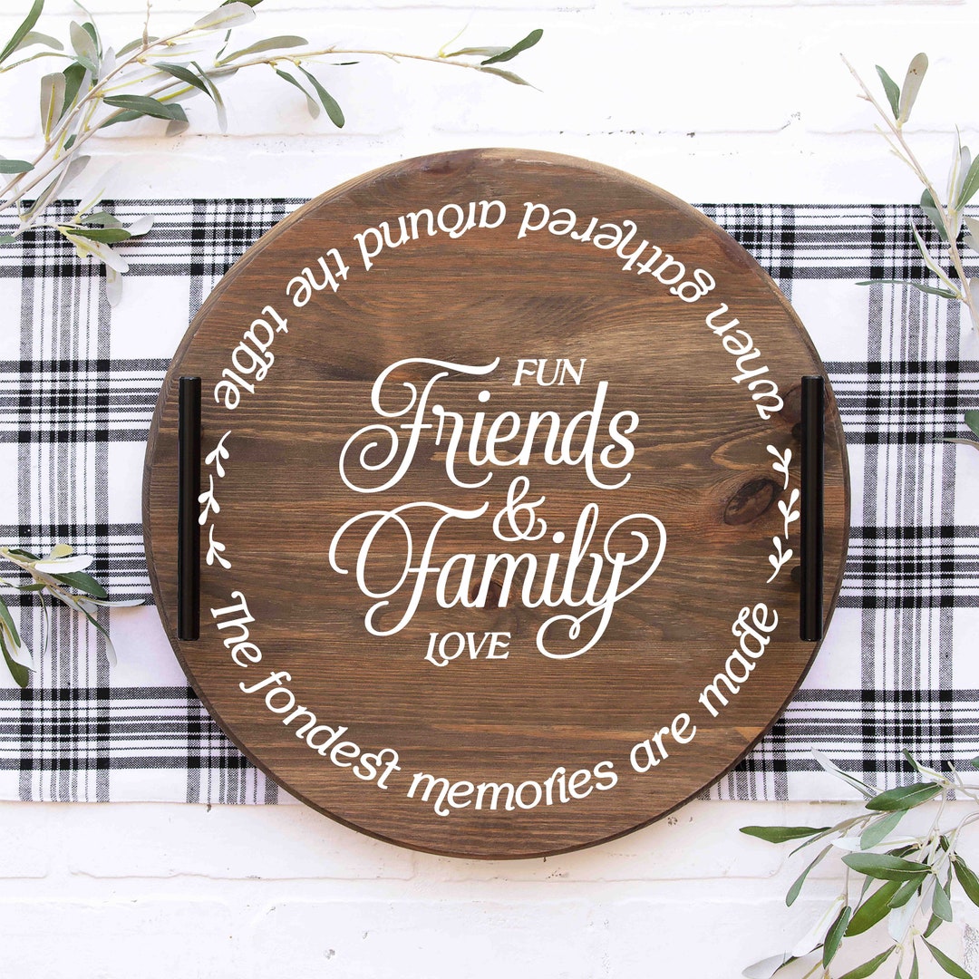 Fun Friends & Family Love Serving Tray Wood Serving Tray With Handles ...