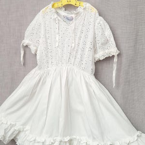 6: Vintage Girl's White Eyelet Cotton Underdress, Full Ruffled Skirt ...