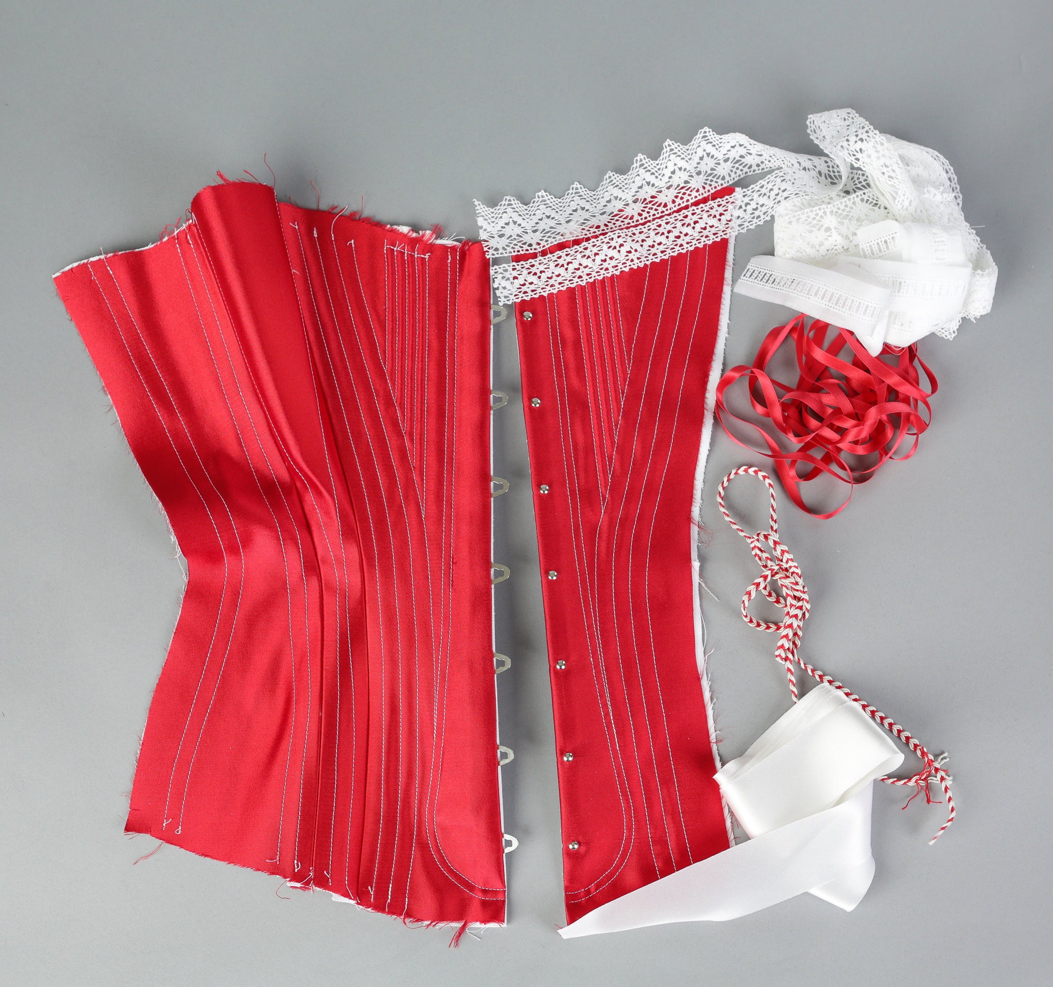 Red Victorian Corset Custom-made Mina Dracula Corset 19th Century ...