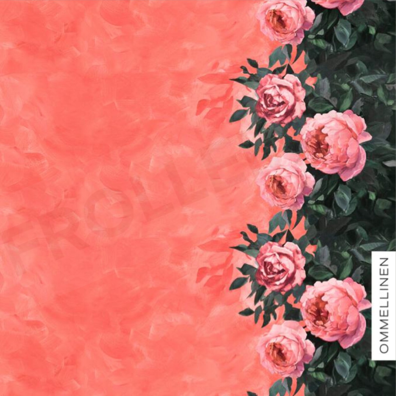 Organic Cotton Jersey lumous-coral Flower Border - Etsy