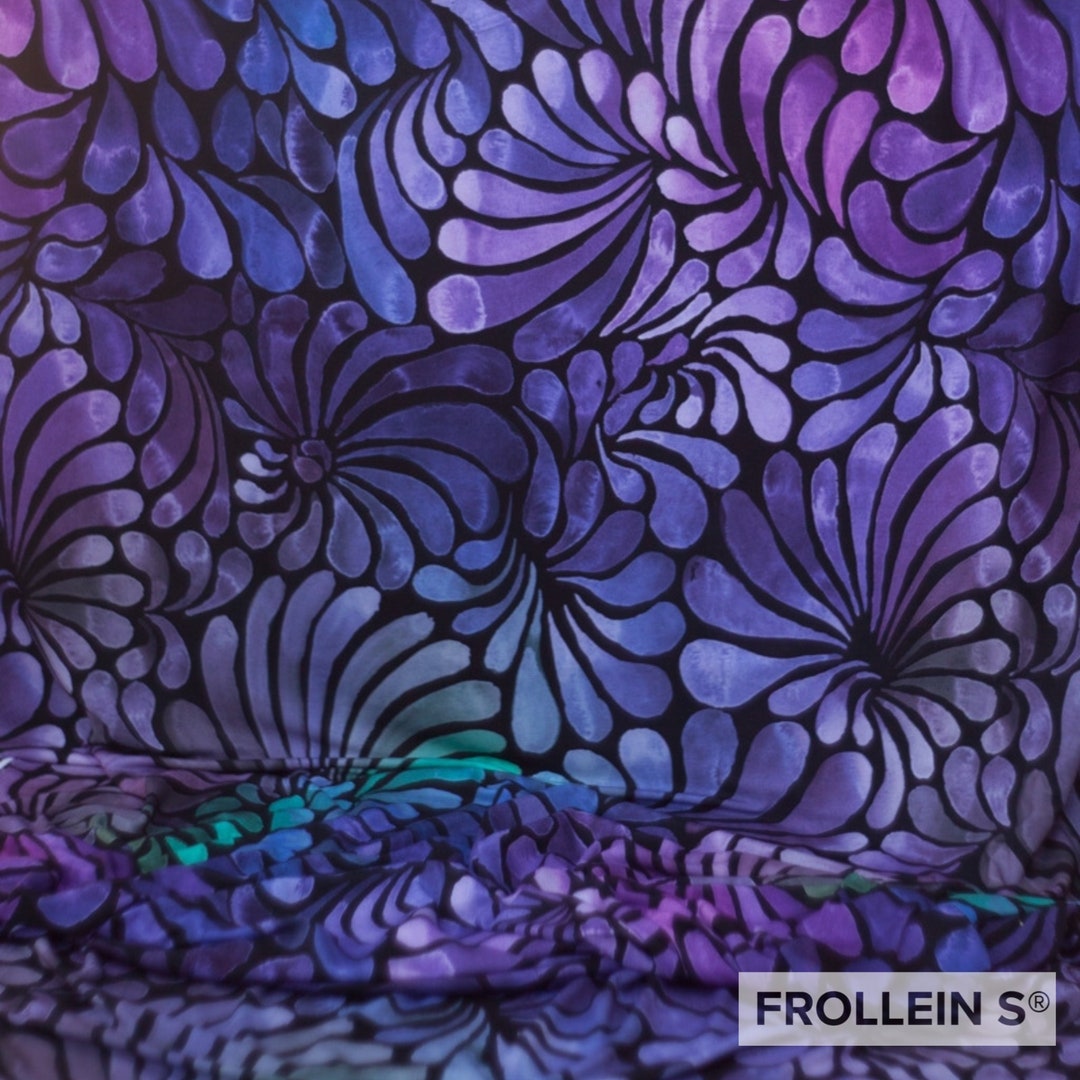 Modal Stretch Fabric Big Color Drops Mystic Violet Rayon Fabric - Etsy