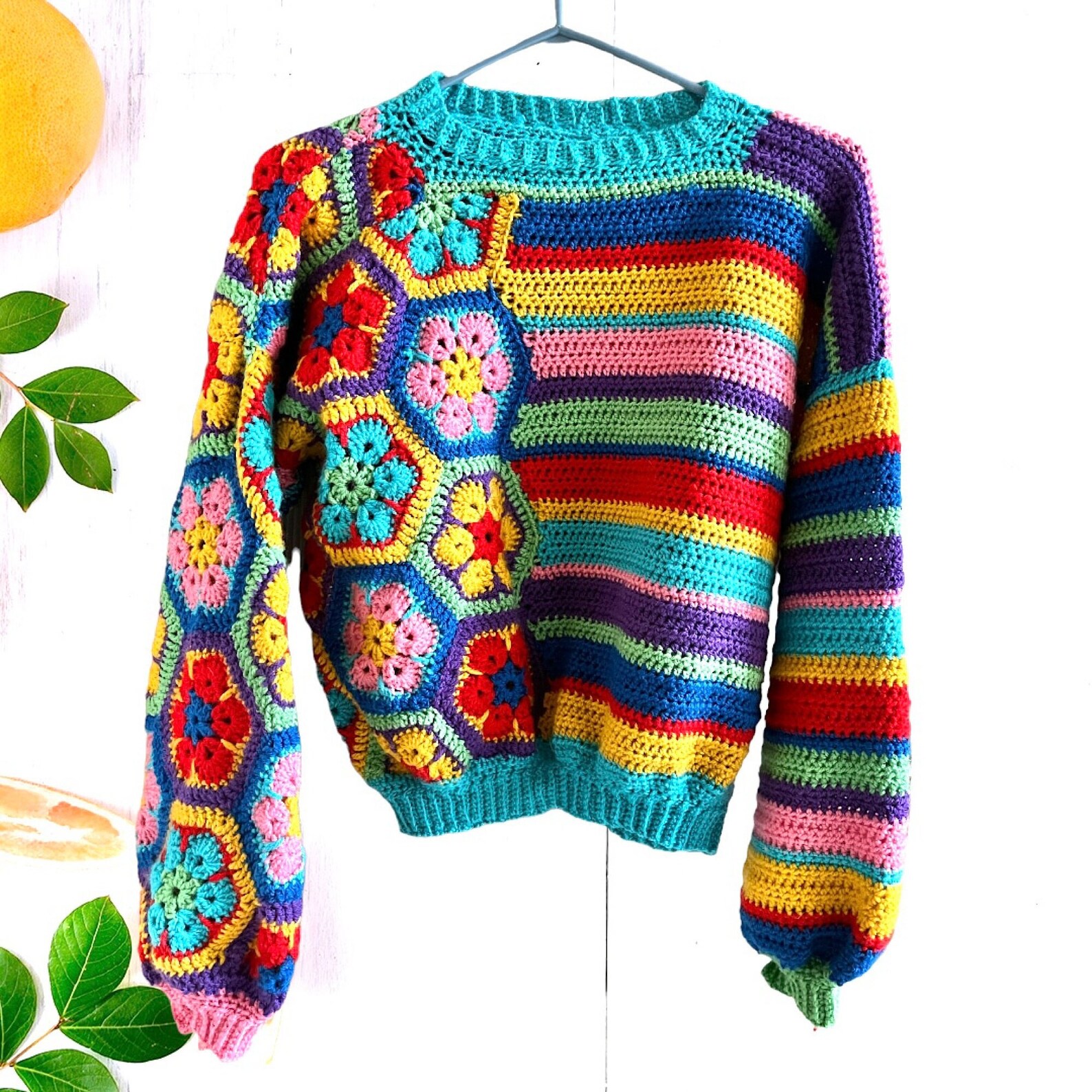 Izzy African Flower Sweater Crochet Pattern - Etsy