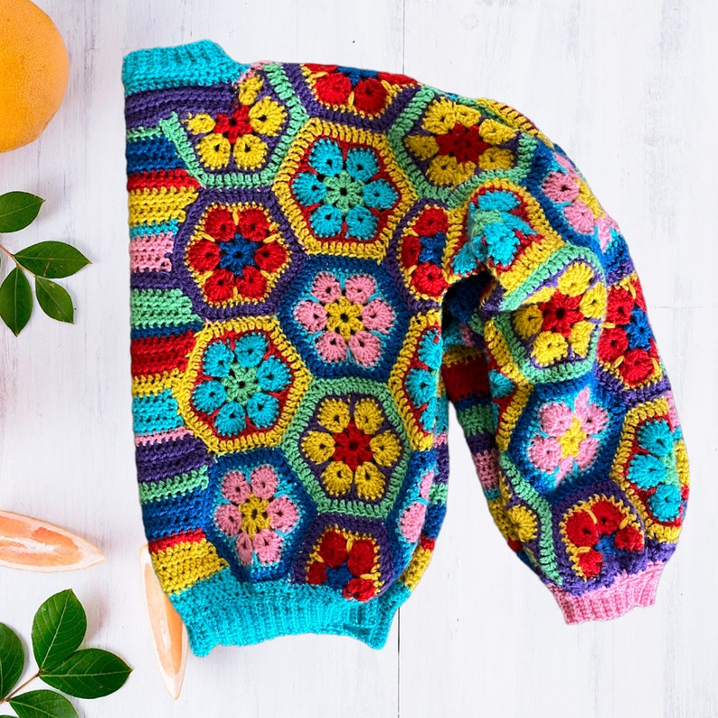 Izzy African Flower Sweater Crochet Pattern - Etsy